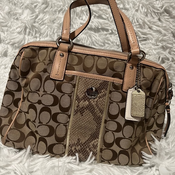 Coach | Bags | Coach Signature Tan Shoulder Bag | Poshmark